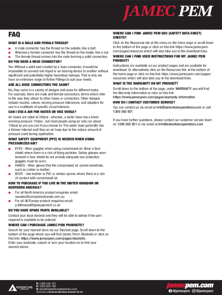 Fillable Online What is the difference between male and female threads ...