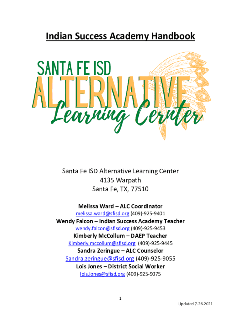 Fillable Online Alternative Learning Center - Santa Fe Independent ...