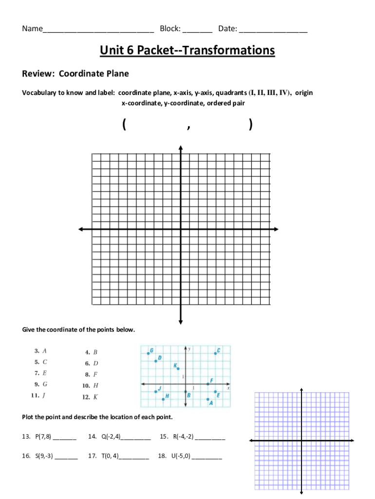 Fillable Online Graphing 6th Grade Chapter Questions 1. What is the ...