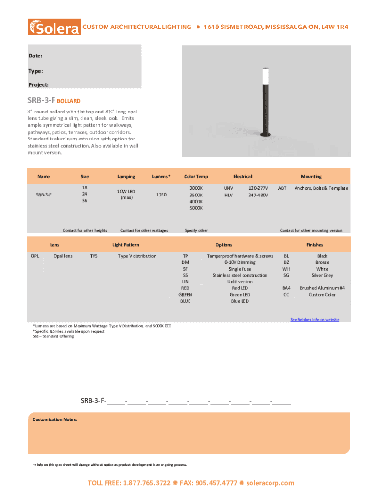 Fillable Online Commercial Grade Flat Top LED Bollard Light with Opal ...