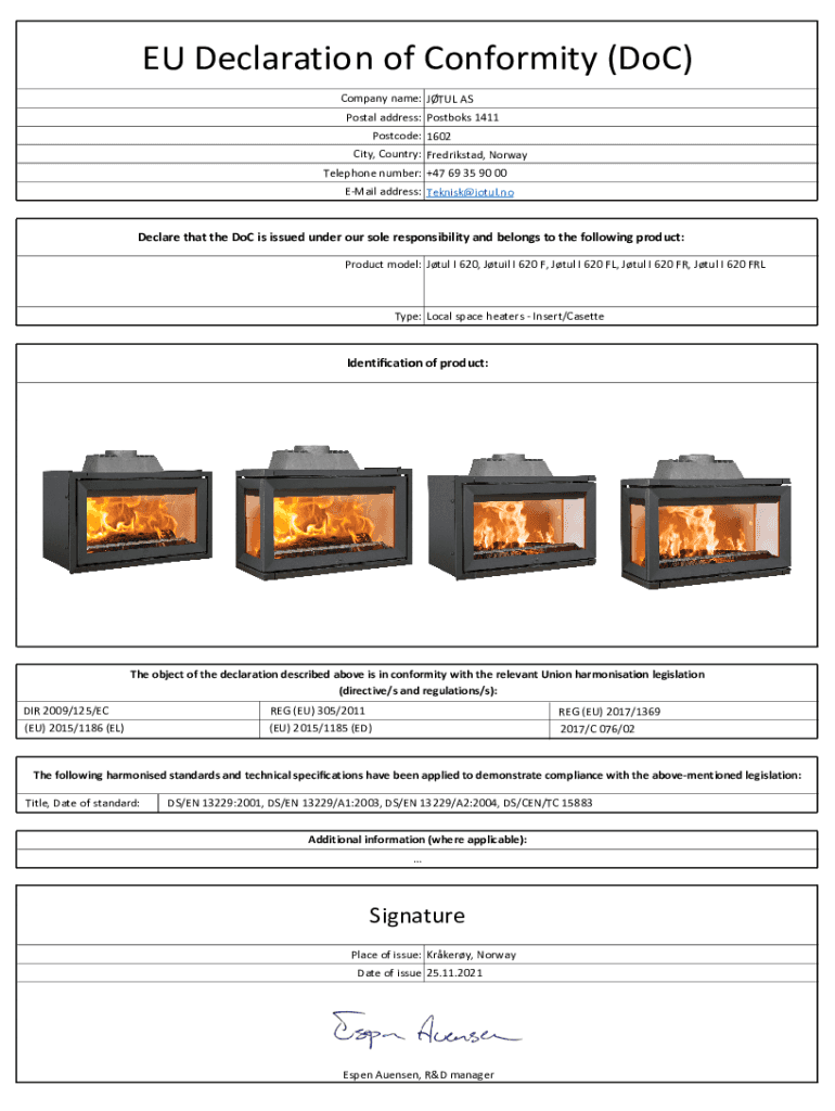 Fillable Online EC Declaration of Conformity Manufacturer Fax Email ...