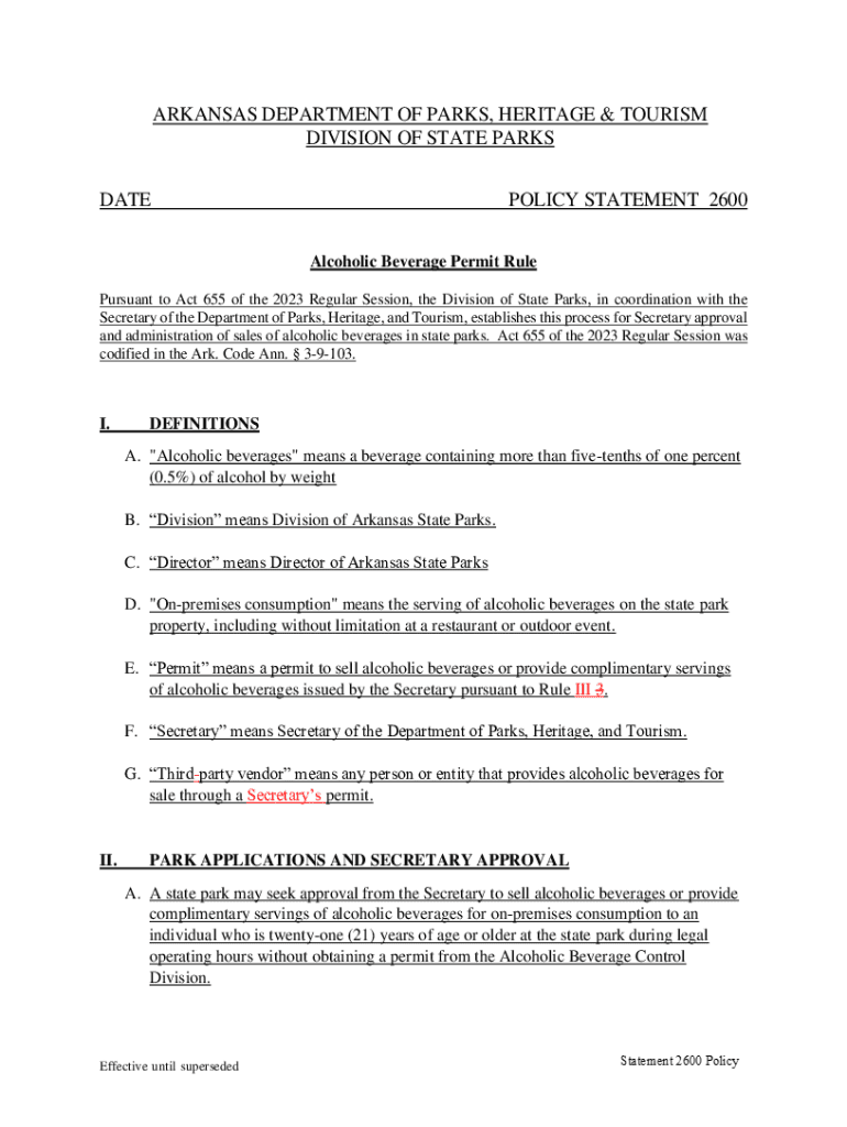Fillable Online Arkansas Department of Parks, Heritage, and Tourism ... Fax Email Print - pdfFiller