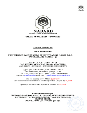 Fillable Online Tender Schedule Part 1. Technical Bid RENOVATION VOF ...