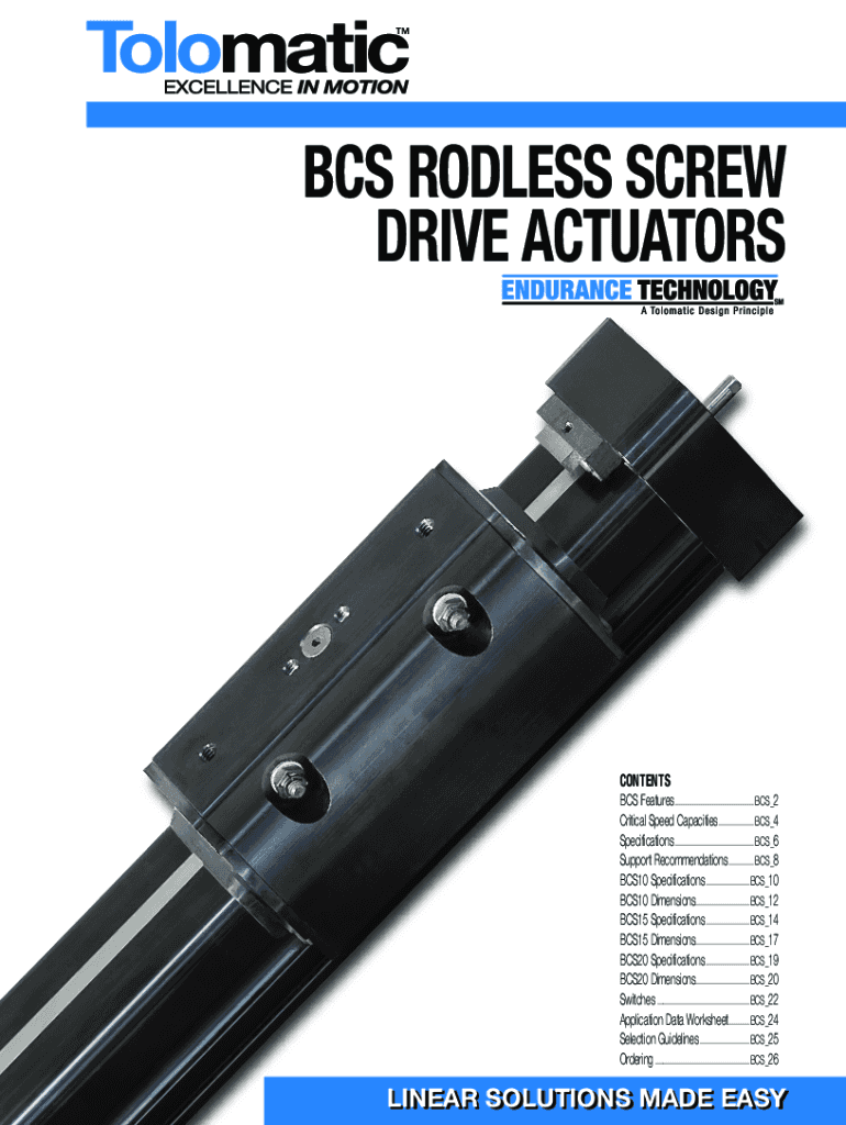 Fillable Online BCS Electric Linear Actuator Fax Email Print - pdfFiller