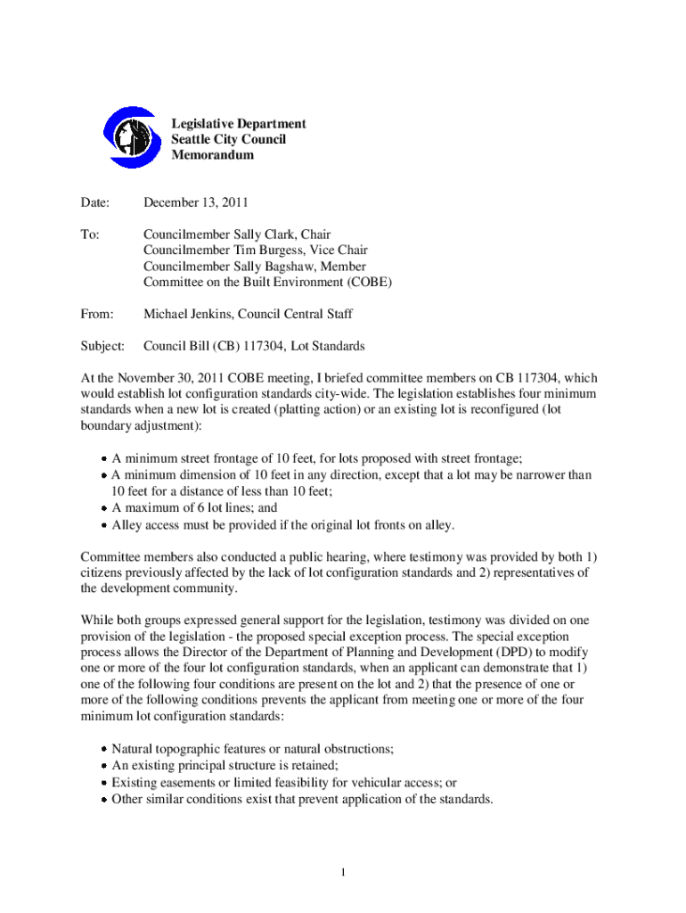 Fillable Online clerk seattle Legislative Department Seattle City ...