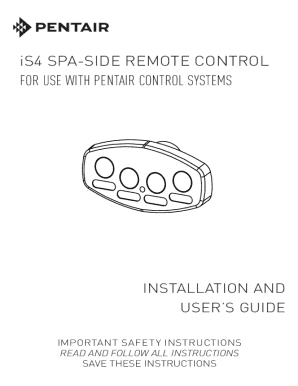 Fillable Online iS4 SPA-SIDE REMOTE CONTROL FOR USE WITH ... Fax Email ...