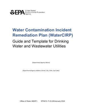 Fillable Online Water Contamination Incident Remediation Plan ...