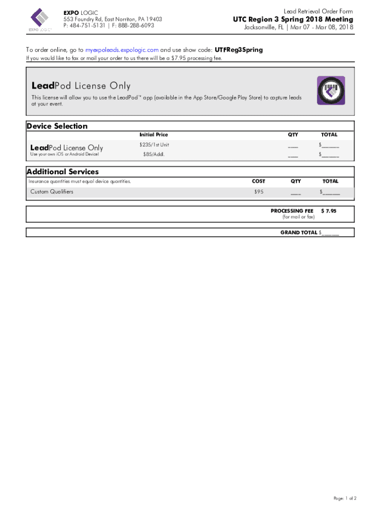 Fillable Online Lead Retrieval / Badge Scanner - Expresso by GES Fax Email Print - pdfFiller