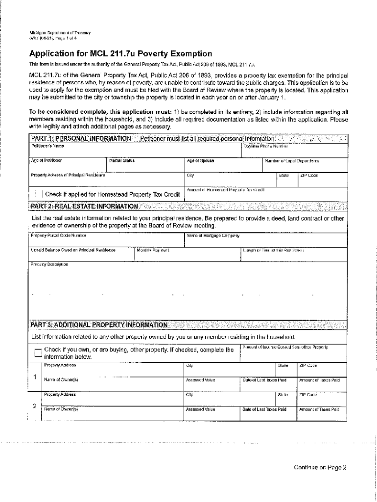 Fillable Online Application for MCL 211 Fax Email Print - pdfFiller