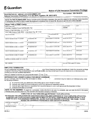Fillable Online Prudential: Notice of Group Life Conversion Privilege ...