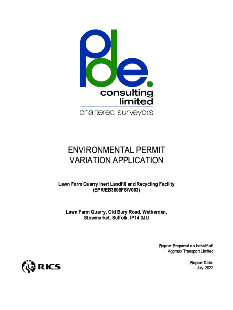 Fillable Online Lawn Farm QuarryPlanning Application Submitted Fax ...