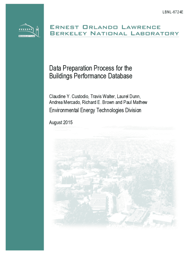 Fillable Online Data Preparation Process for the Buildings Performance ...