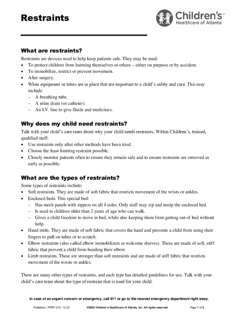 Fillable Online Reducing physical restraints by older adults in home ...