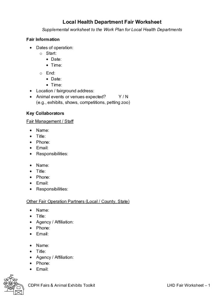 Fillable Online CDPH Fair Toolkit - Local Health Department Fair ...