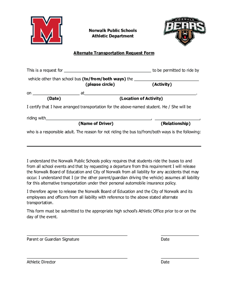 Fillable Online Alternate Transportation Request Form.docx Fax Email Print - pdfFiller