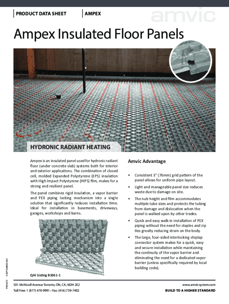 Fillable Online Ampex: Hydronic Radiant Floor Heating & Pex Panels Fax ...
