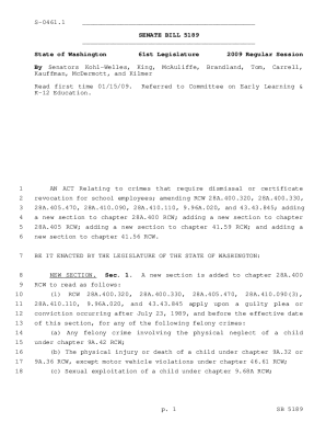 Fillable Online SENATE BILL REPORT SB 5189 Fax Email Print - pdfFiller