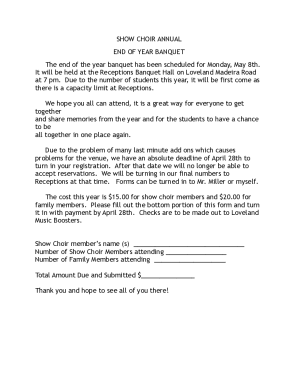 Fillable Online LSC Annual Banquet Form Fax Email Print - pdfFiller