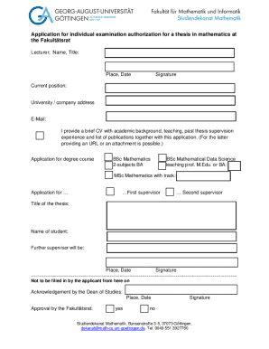 Fillable Online Application for individual examination authorization ...