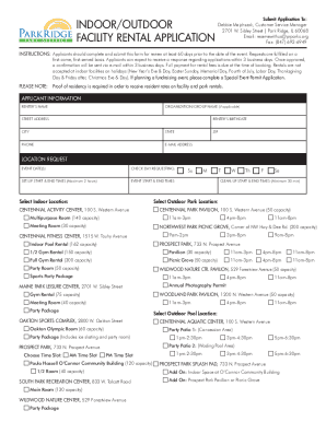 Fillable Online Facility/Park Rental Application Fax Email Print ...