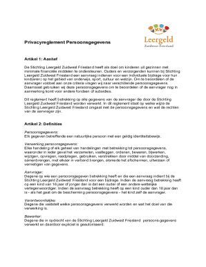 Invulbaar Online Privacy protocol Artikel 1: Aanhef De ... Faxnummer ...