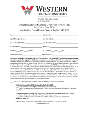 Fillable Online Undergraduate Study Abroad Course in Florence, Italy May 3rd20th, 2024 ...