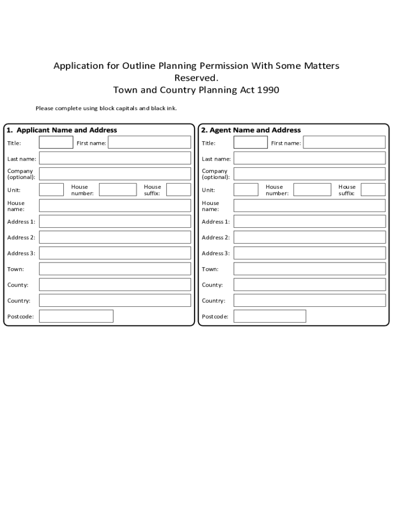 Fillable Online Form template 05 - Application for outline planning ...