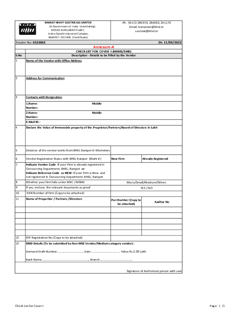 Fillable Online Fillable Online Bharat Heavy Electricals Limited (A ...