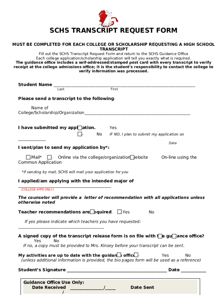 Transcript Request Guide Doc Template | pdfFiller