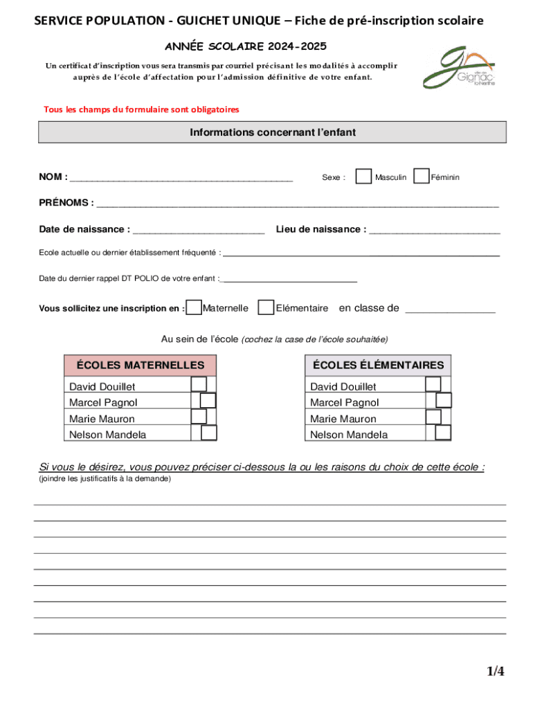 Remplissable En Ligne GU-FORMULAIRE INSCRIPTION SCOLAIRE.docx Fax Email Imprimer - pdfFiller