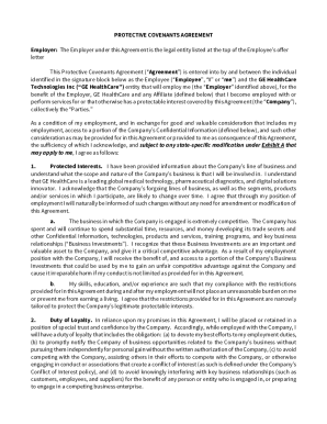 Fillable Online Employment Covenants Agreement: Definition & Sample Fax ...