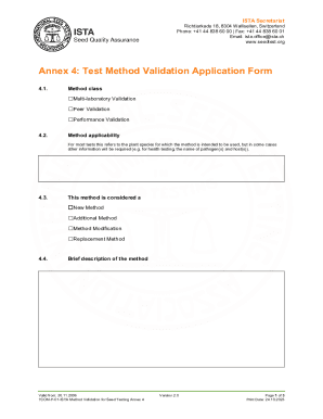 Fillable Online Method Validation Programme Fax Email Print - pdfFiller