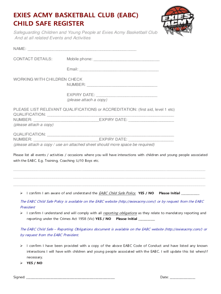 Fillable Online Our club is full of amazing... - Exies Acmy Basketball ...