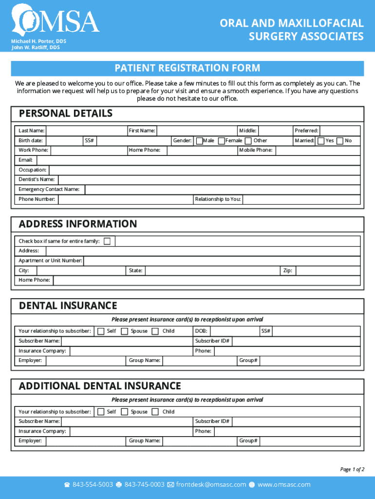 Fillable Online Porter, DDS Fax Email Print - pdfFiller