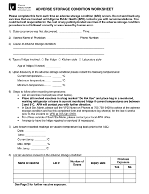 Fillable Online Cold Chain Incident Worksheet Fax Email Print - pdfFiller