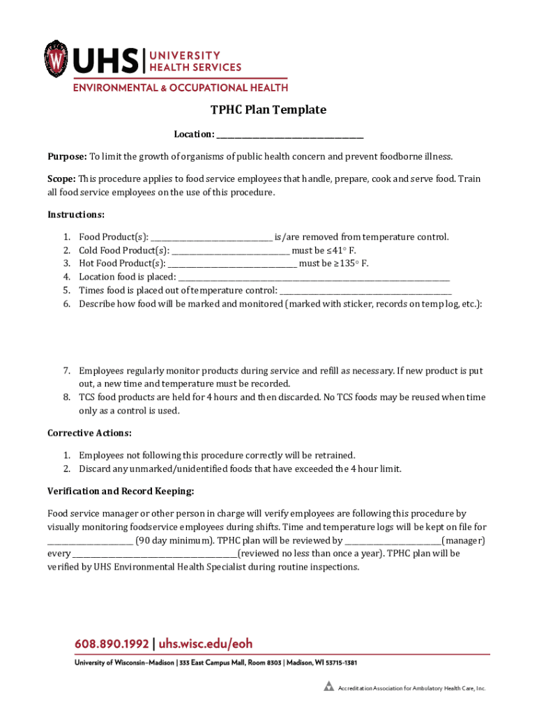 Fillable Online TPHC Plan Template Fax Email Print - pdfFiller