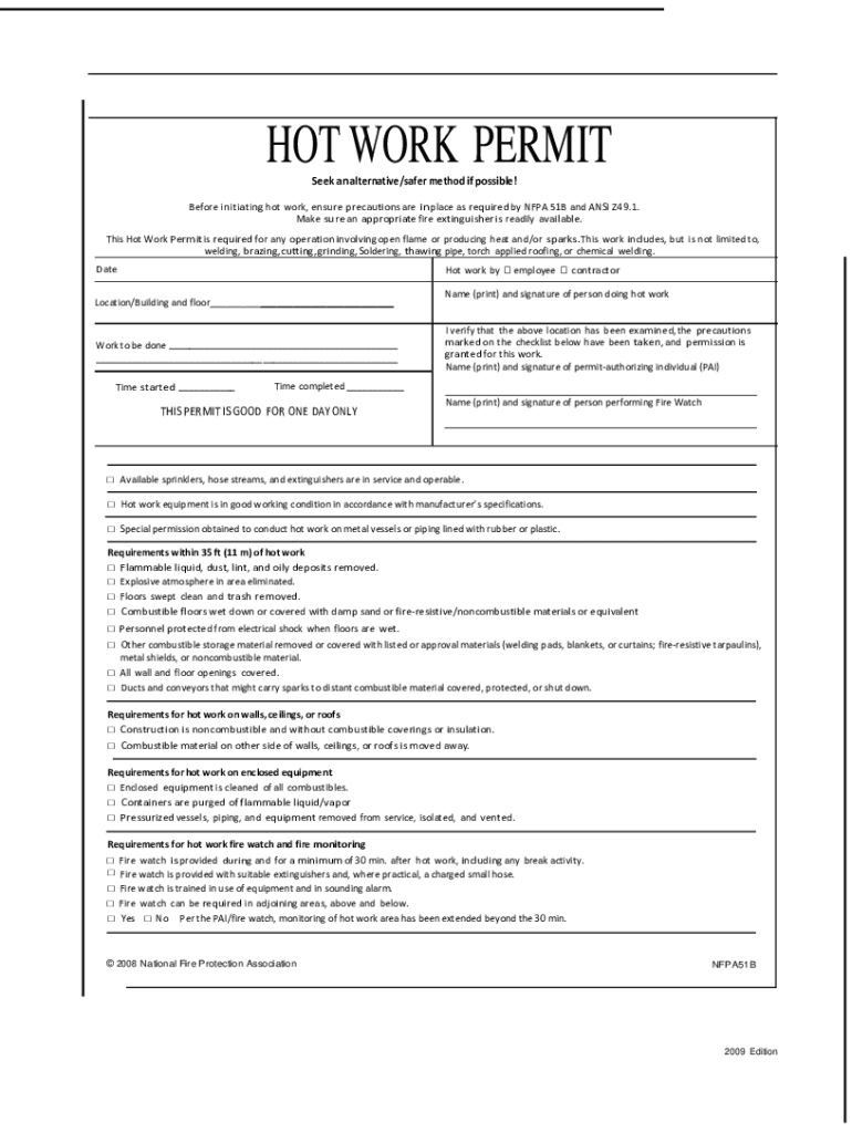 Fillable Online Hot Work Safety Fact Sheet Fax Email Print - pdfFiller