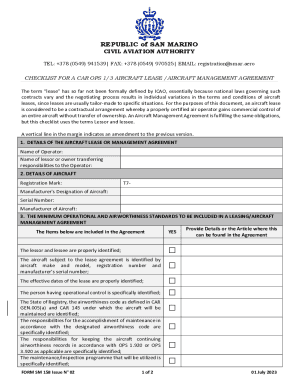 Fillable Online Form-SM-158--Checklist-for-Aircraft-Lease- ... Fax ...