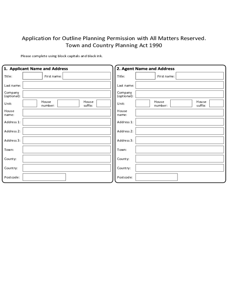 Fillable Online Form template 06 - Application for outline planning ...