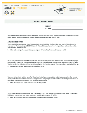 Fillable Online 10 UNIT 2 Introduction To Flight Section B Lesson 2 ...