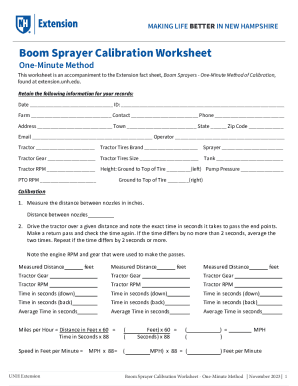 Fillable Online Sprayer Calibration Worksheet - UWMadison Extension Fax ...