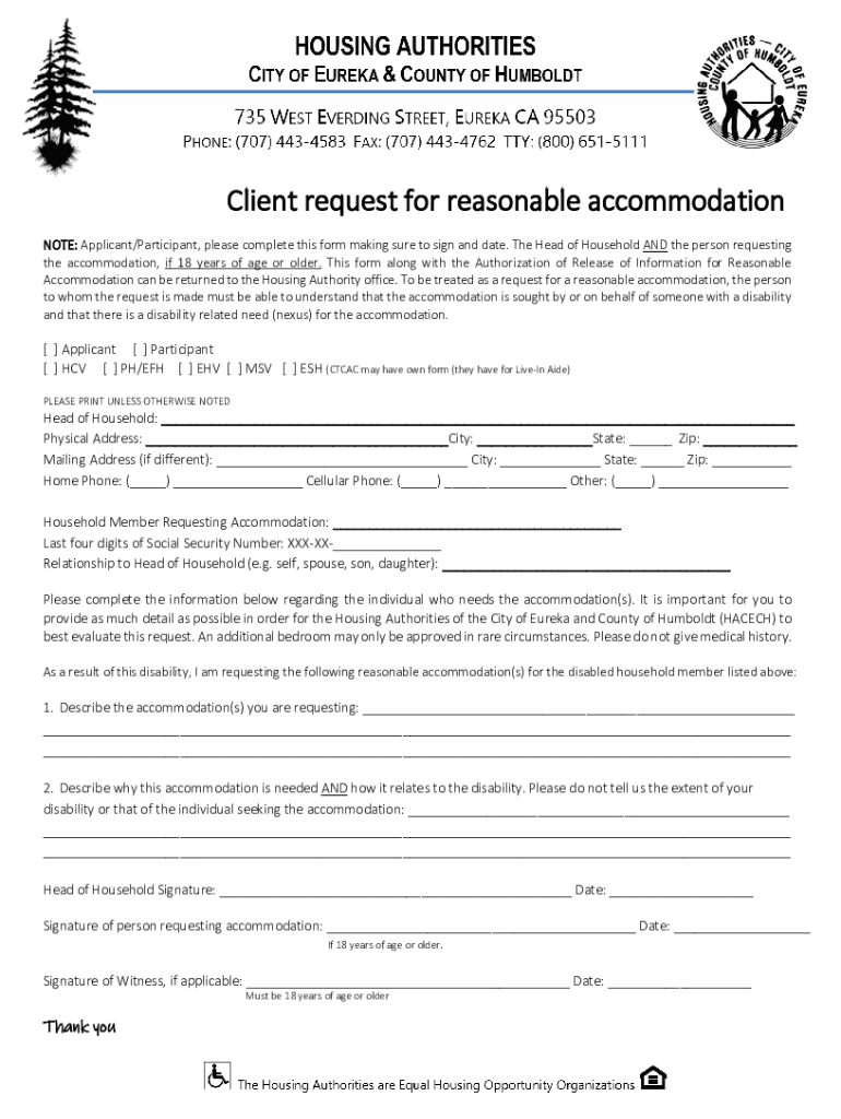 Fillable Online Reasonable-Accommodation-Request-Form. ... Fax Email ...
