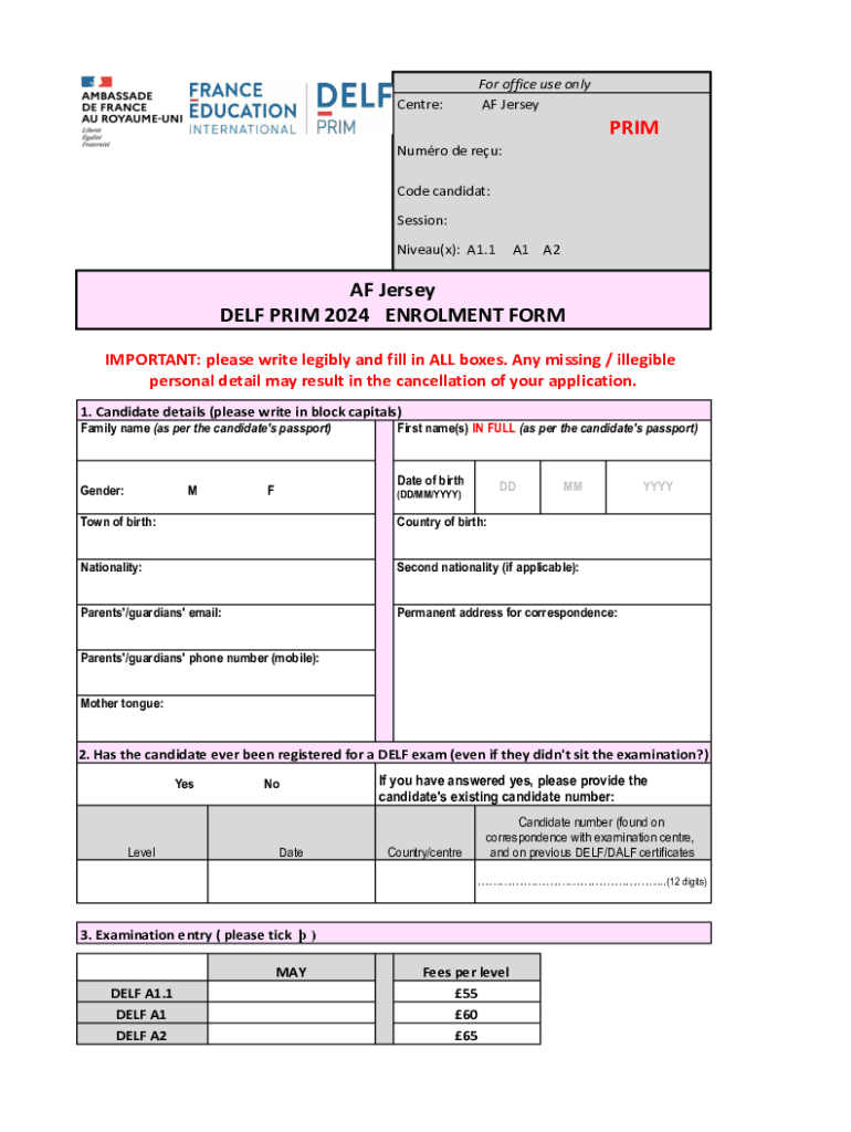 Fillable Online 2024 DELF Prim form AF Jersey.xlsx Fax Email Print - pdfFiller