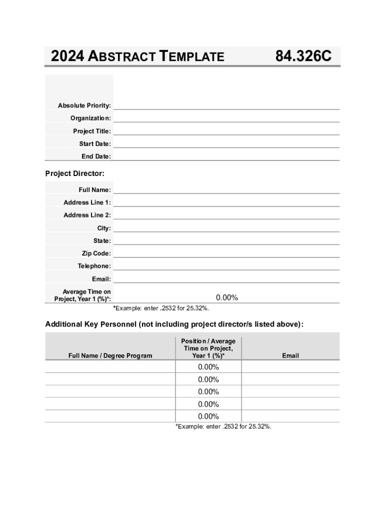Fillable Online www2 ed 2024 OSEP Abstract Template. Grants Fax Email ...