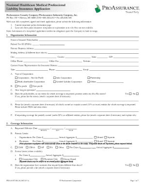 Fillable Online Liability Insurance Application Print Form Clear Form ...