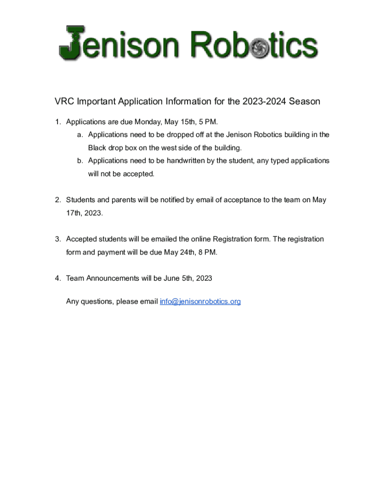 Fillable Online Jenison Robotics High School Over Under Tournament Fax ...