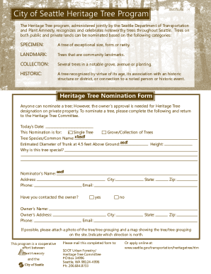 Fillable Online Seattle Heritage Trees and the New Tree Ordinance Fax ...