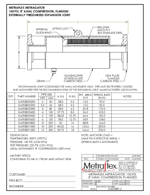 Fillable Online B A METRAFLEX METRAGATOR, 150 PSI, 8" AXIAL ... Fax ...