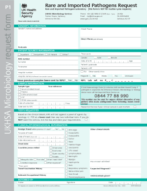Fillable Online UKHSA Microbiology request form Fax Email Print - pdfFiller