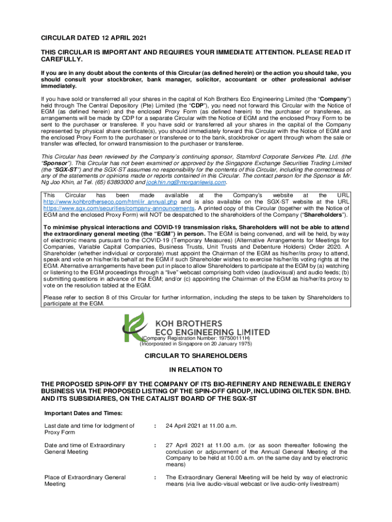 Fillable Online If you are in any doubt about the contents of this Circular (as defined herein ...